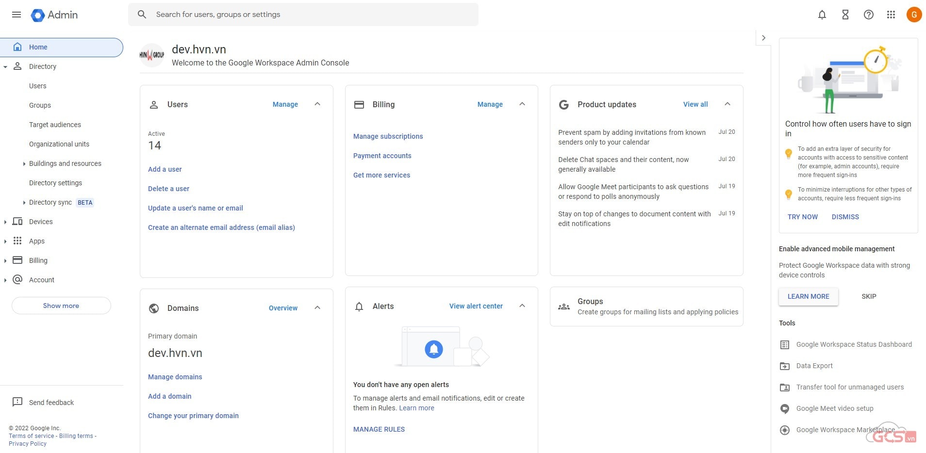 Hướng dẫn thiết lập xác thực 2 bước MFA Google Workspace | GCS.vn