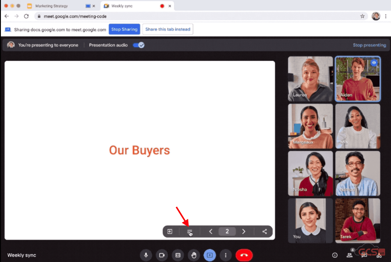 Cách xem ghi chú thuyết trình trong Google Meet | GCS.vn